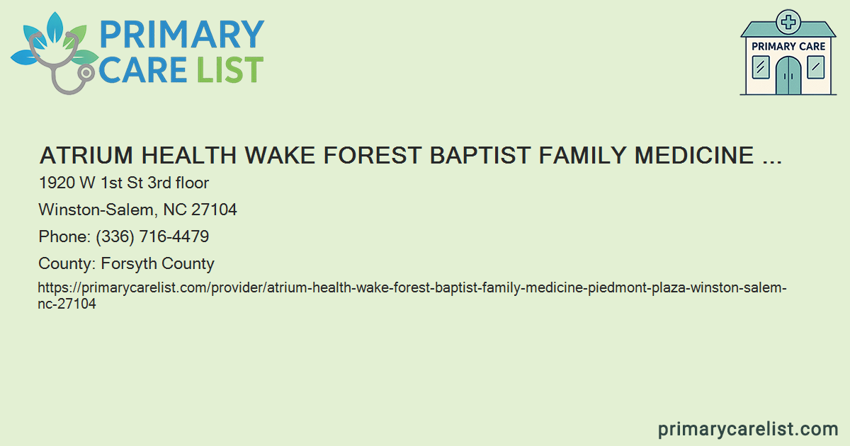Atrium Health Wake Forest Baptist Family Medicine - Piedmon