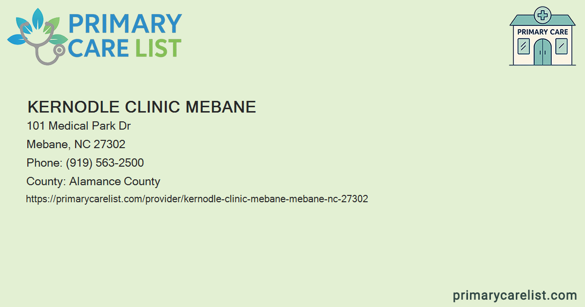 Kernodle Clinic Mebane - Primary Care in Mebane, NC 27302