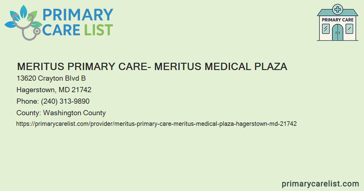 Meritus Primary Care- Meritus Medical Plaza - Primary Care