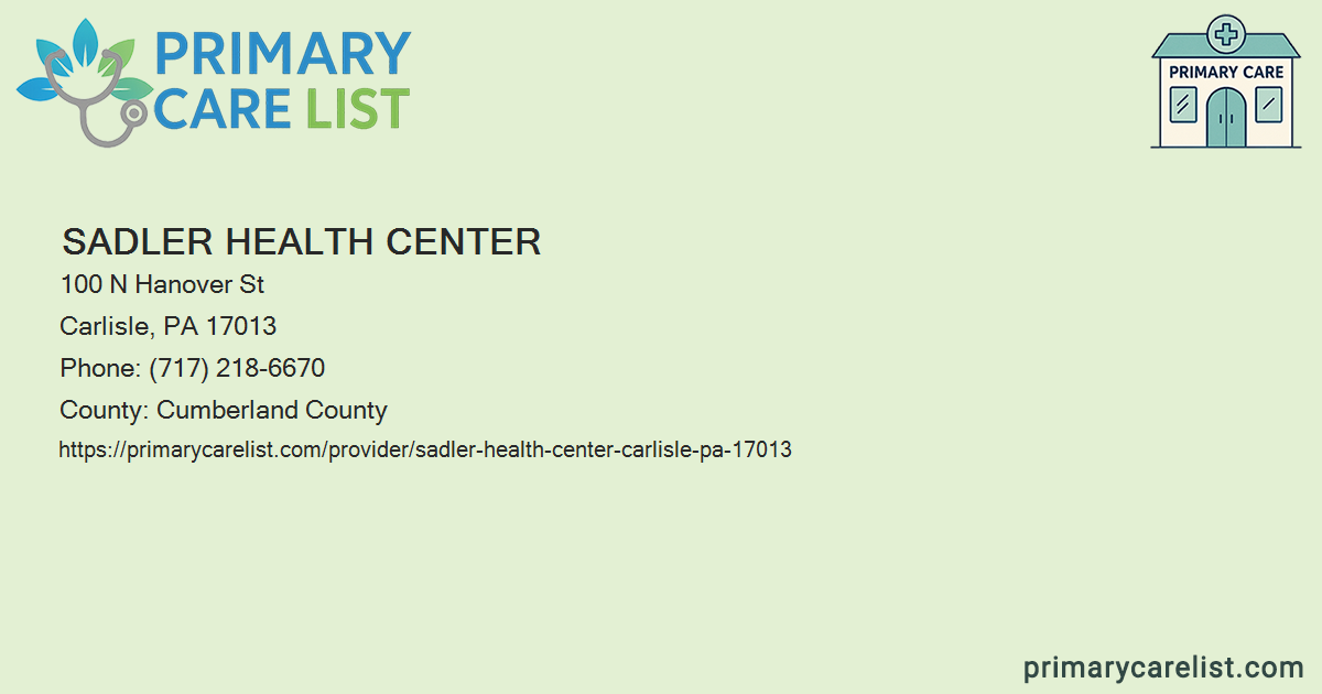 Sadler Health Center - Primary Care in Carlisle, PA 17013
