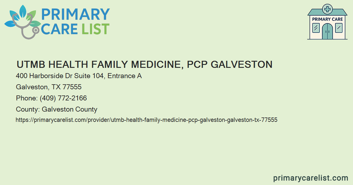 UTMB Health Family Medicine, PCP Galveston - Primary Care i